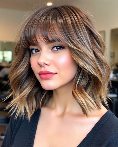 30 Cute Shoulder Length Haircuts With Bangs You Must Try