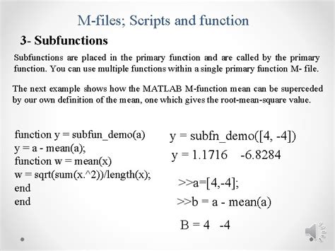 Introduction To Matlab Programming Mfiles Scripts And Function