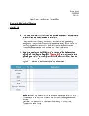 Earth Science Lab Docx Jenna Kopp ESS Earth Science Lab Exercises One And Two