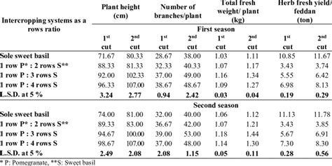 Effect Of Intercropping System On Vegetative Growth And Yield Download Scientific Diagram
