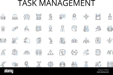 Task Management Line Icons Collection Automation Sustainability