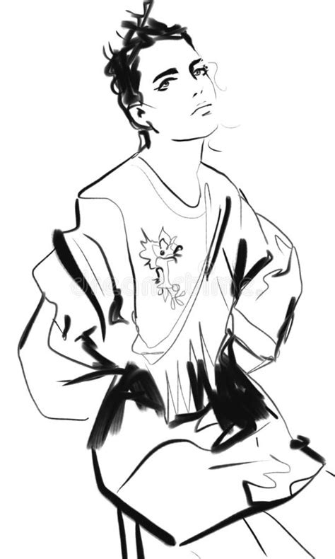 Illustration De Mode Noir Et Blanc Dessin De Mode Tableau Abstrait Femme Illustration Stock