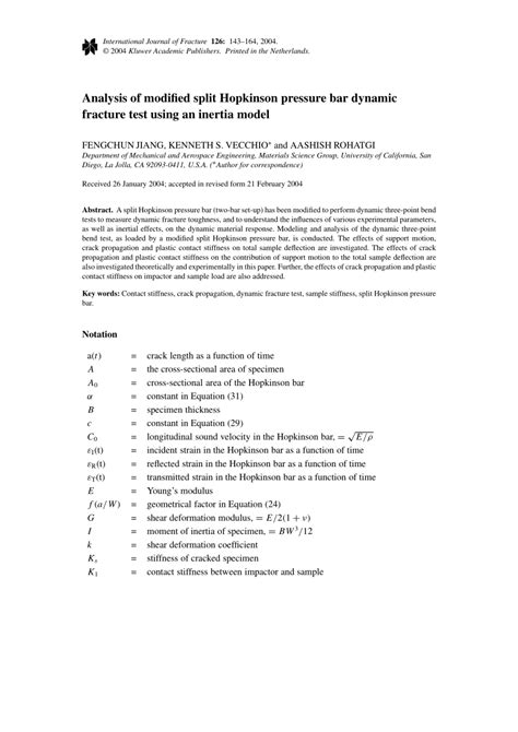 Pdf Analysis Of Modified Split Hopkinson Pressure Bar Dynamic