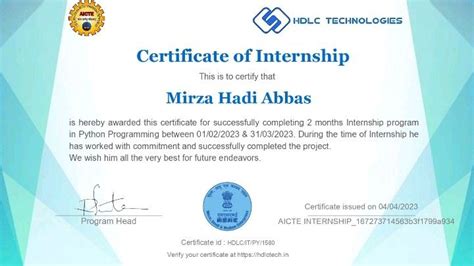 hadi abbas mirza on linkedin pythonprogramming internship hdlc