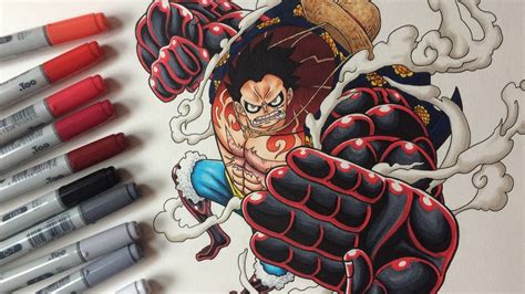One Piece Luffy Gear 4 Drawing At Johnathan Karen Blog