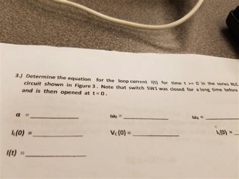 Solved 3 Determine The Equation For The Loop Current W