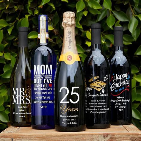 Personalized Etched Wine Bottle Design Gallery