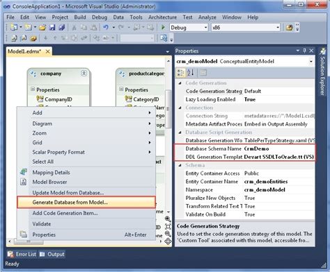 Generating Database From Model
