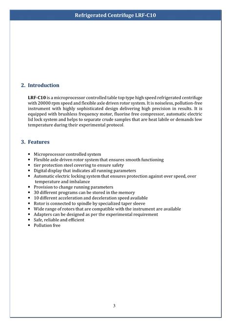 Refrigerated Centrifuge Lrf C10 Operating Manual Labtron