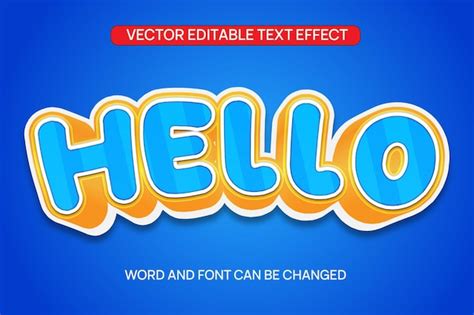 Premium Vector Hello Text Effect Vector Editable