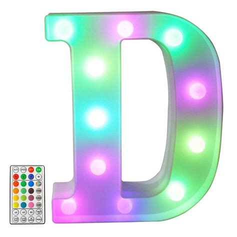 Hariumiu Flashing Letter Light Colorful Led Letter Lights With Remote 4
