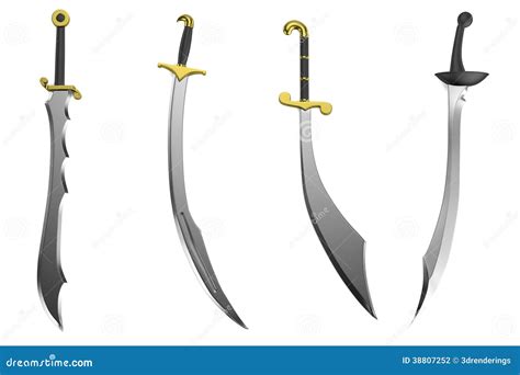 Render Of Exotic Swords Stock Illustration Illustration Of Render