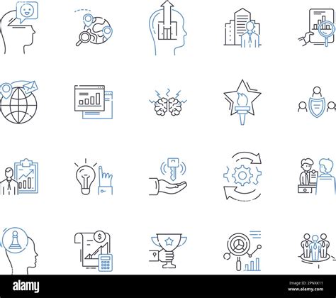 Productivity Metrics Line Icons Collection Efficiency Effectiveness Performance Results