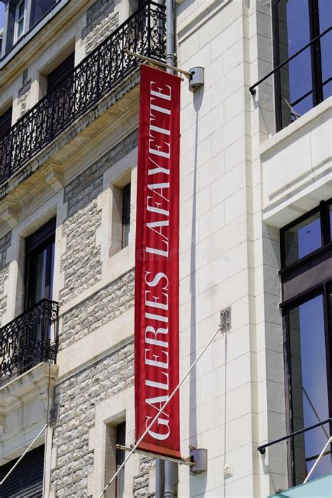 Galeries Lafayette Sign Brand And Text Logo On Wall Facade Store French