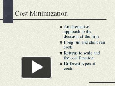 Cost Minimization Presentation Free To Download