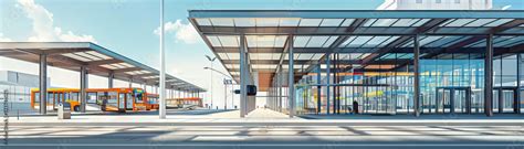 Public Transit Hubs Focus On Public Transit Hubs Bus Terminals And Train Stations Showcasing