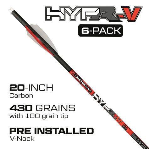 Killer Instinct Hypr V 20 Crossbow Bolts 6 Pack Sportsmans Guide