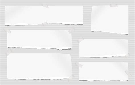 화이트 노트 노트북 종이 조각 조각난 가장자리 회색 줄지어 Backgroud에 붙어 벡터 일러스트입니다 0명에 대한 스톡 벡터 아트 및 기타 이미지 Istock