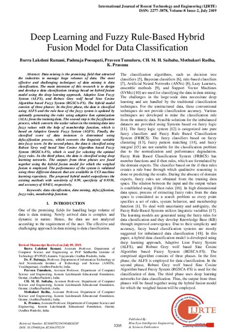 Pdf Deep Learning And Fuzzy Rule Based Hybrid Fusion Model For Data Classification