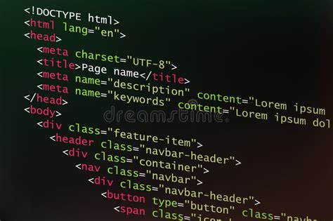 código html como concepto de lenguaje de programación y codificación ilustración del vector