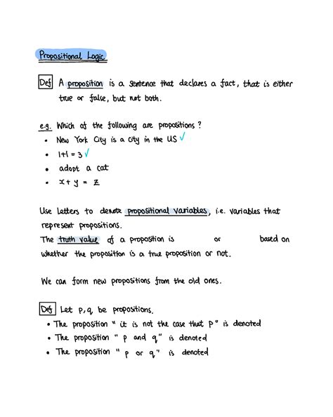 Lecture 1 Propositional Logic Propositionallogic Def A Proposition