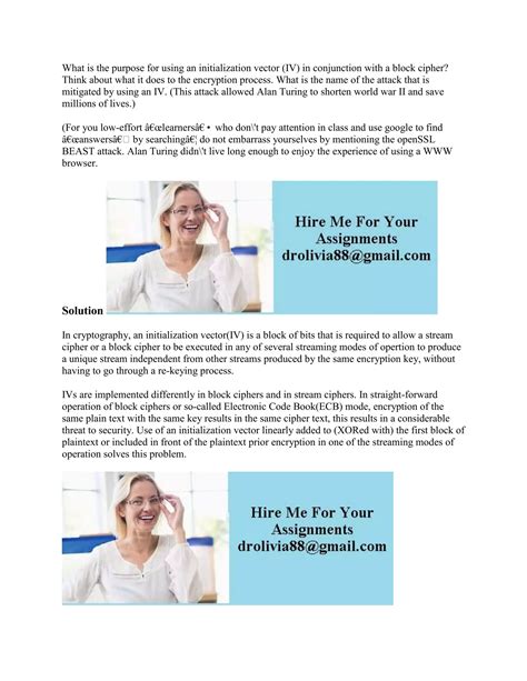 What Is The Purpose For Using An Initialization Vector Iv In Conjunc Docx