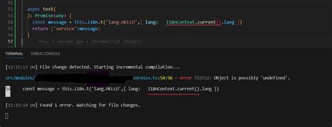Nestjs I18ncontext Error Object Is Possibly Undefined For I18ncontextcurrentlang Stack