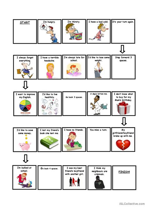 Giving Advice Boardgame General Gram English ESL Worksheets Pdf Doc