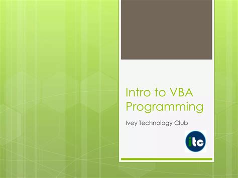 Intro To Excel Vba Programming Pptx
