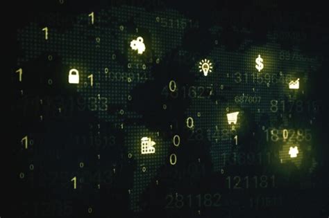 premium photo code binary with program icons in cyberspace