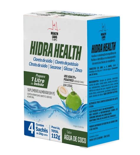 Hidra Health Água De Coco 4 Sachês 28g Health Labs