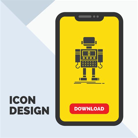 Autonomous Machine Robot Robotic Technology Glyph Icon In Mobile For Download Page Yellow