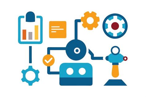 ai automation robotics amp workflow icons vector premium ai generated vector