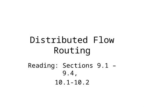 Ppt Distributed Flow Routing Dokumentips