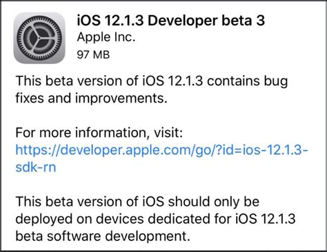 IOS 12 1 3 Beta 3 Released For Testing