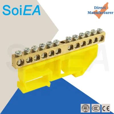 Electric Pluggable Brass Screw Terminal Block Connector Low Voltage Electrical Neutral Link