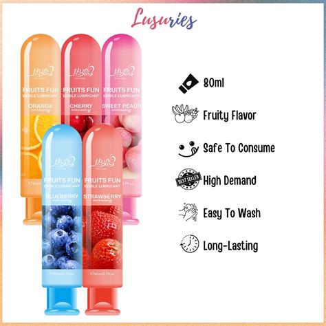 Lusuries Sex Lube Lubricant Fruit Flavor Edible Safe Consume Massage