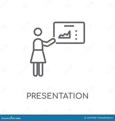 Presentation Linear Icon Modern Outline Presentation Logo Conce Stock Vector Illustration Of