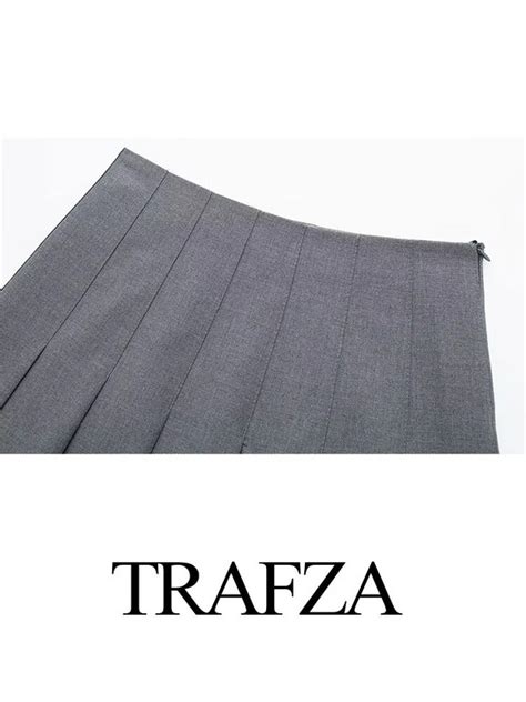 Badu Bg Trafza 2024 Пролетни плисирани поли за жени Мода Нова плътна тънка изрязана пола Женска