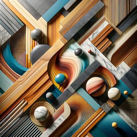 Ai Generated Illustration Of A Wallpaper Featuring An Array Of Shapes And Textures Premium Ai