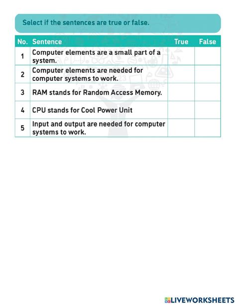 Computer System Free Interactive Worksheets 1328979