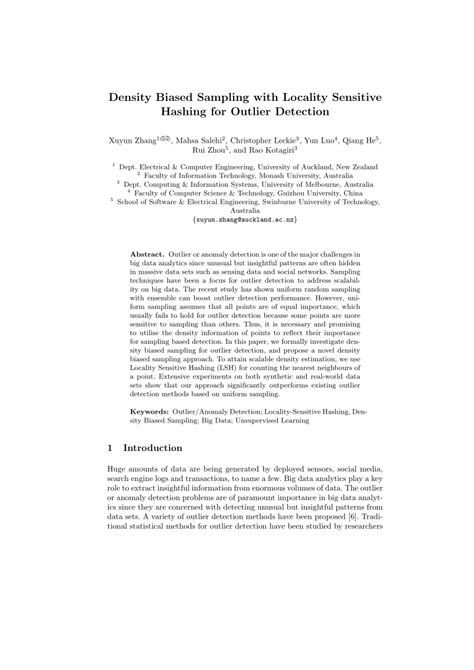 Pdf Density Biased Sampling With Locality Sensitive Hashing For