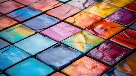 Colored Ceramic Tiles On A Wall Or Floor Mosaic Tiles Texture Stock