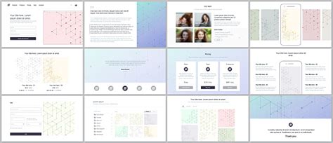 웹사이트 디자인 최소한의 프레 젠 테이 션 포트폴리오에 대 한 서식 파일이 벡터 Ui Ux의 Gui 라인 연결 라인 아트 패턴입니다 추상적인 기하학적 그래픽 배경입니다 기술