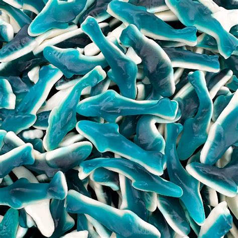 Blue Sharks Gummy Candy Blue Raspberry Flavor 2 Pound Bag