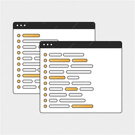 Premium Vector Coding Windows On Computer Screens