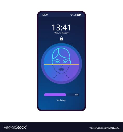Face Recognition App Smartphone Interface Template