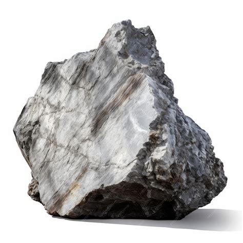 Premium Photo Bold And Angular Granite Stone On White Background