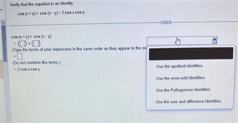 Solved Verify That The Equation Is An Identity Chegg Com
