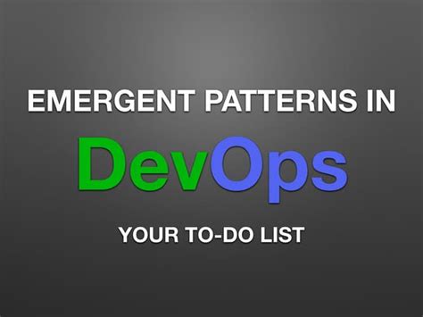 Emergent Patterns In Devops Pdf